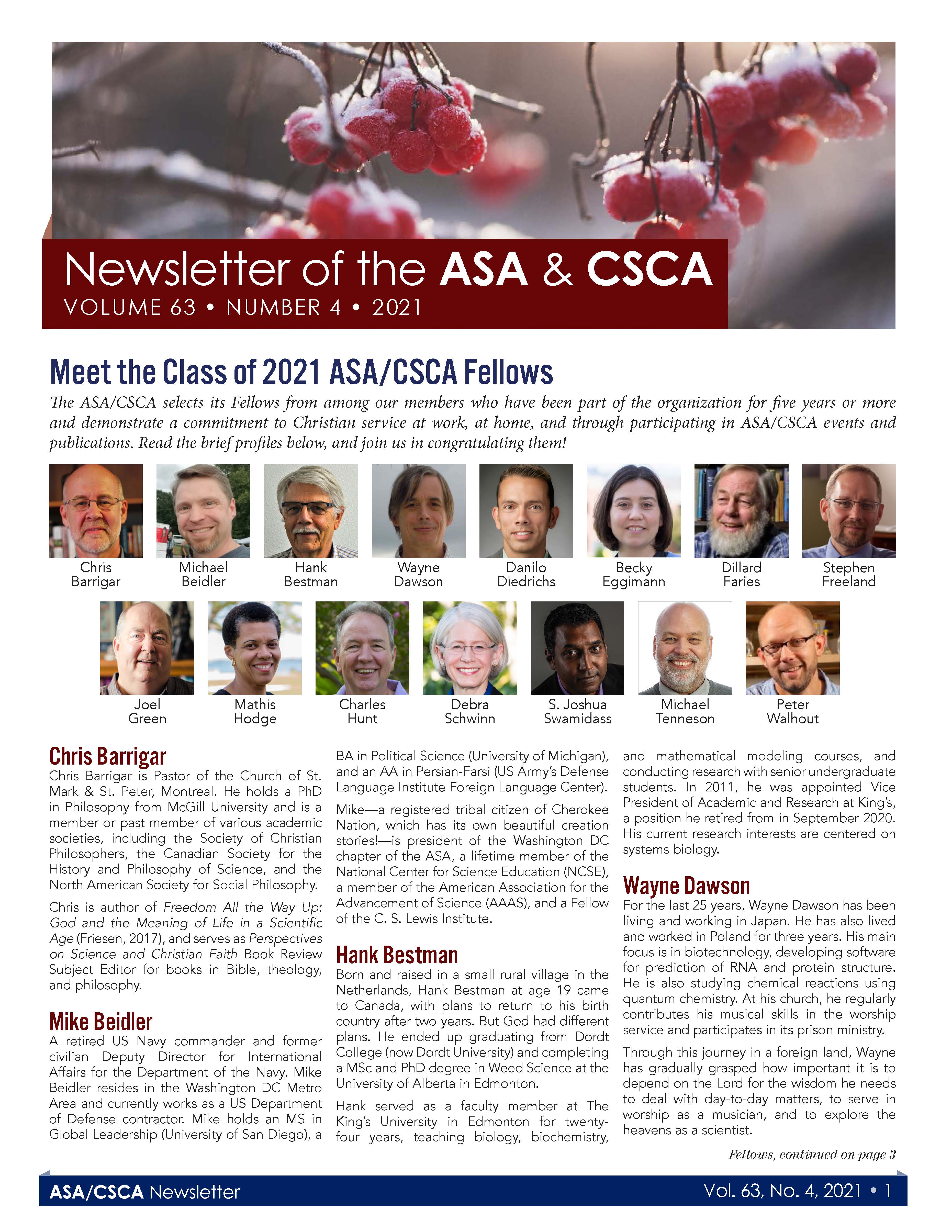 The Newsletter of the ASA - American Scientific Affiliation