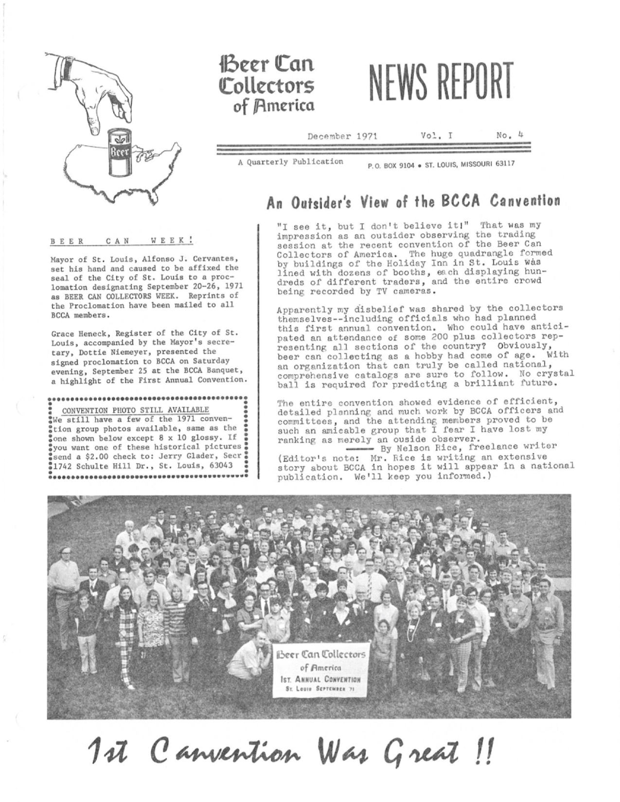 BC&BC 1971 - Brewery Collectibles Club of America