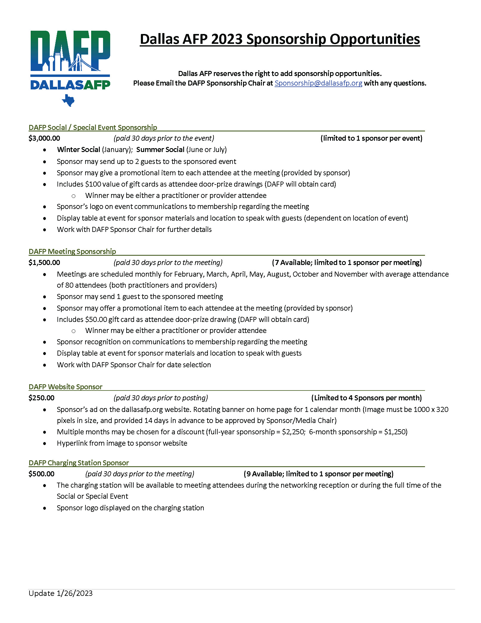 2022 Sponsorship Details - Dallas Association for Financial Professionals