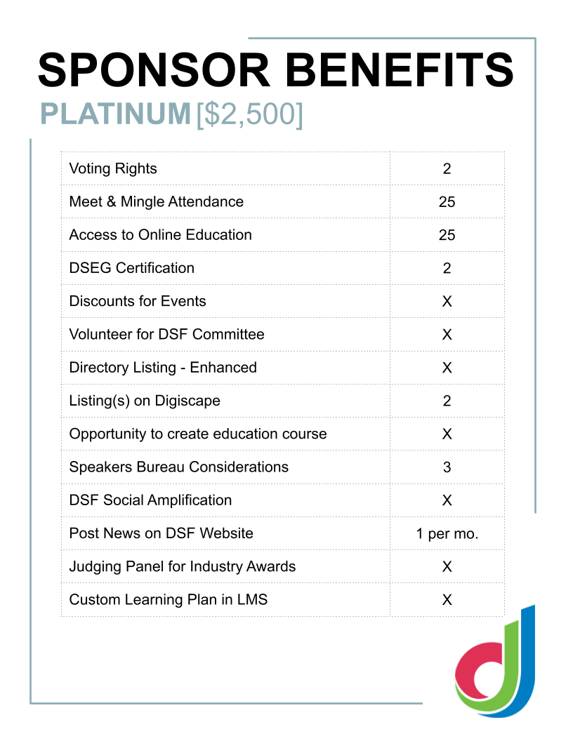 DSF Member Benefits - Digital Signage Federation