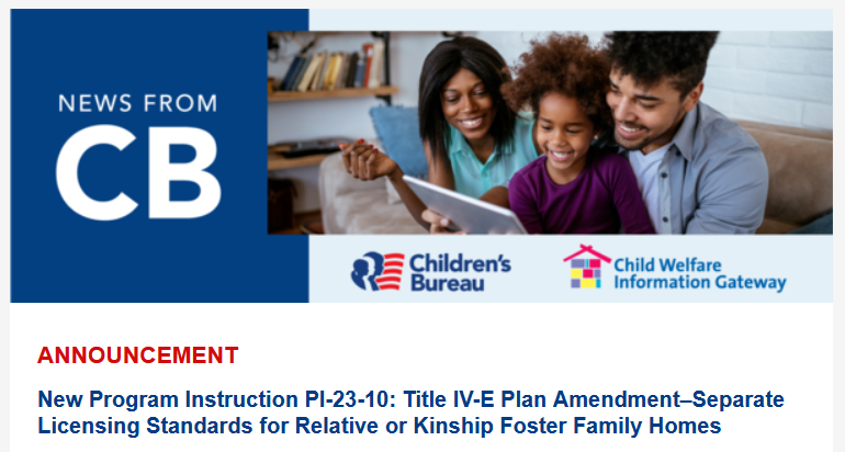 New Program Instruction PI-23-10: Title IV-E Plan Amendment–Separate ...