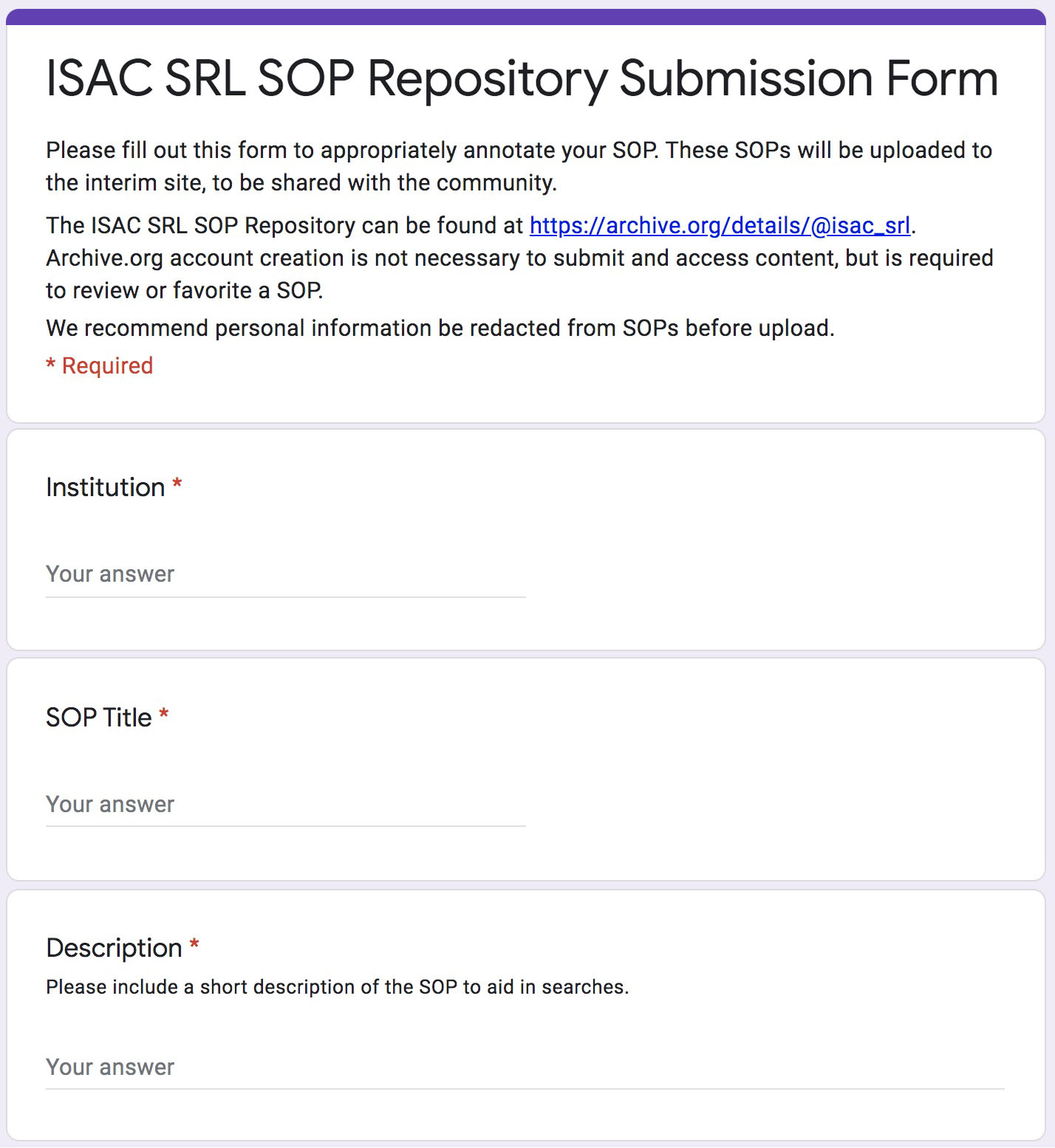 SRL SOP Repository