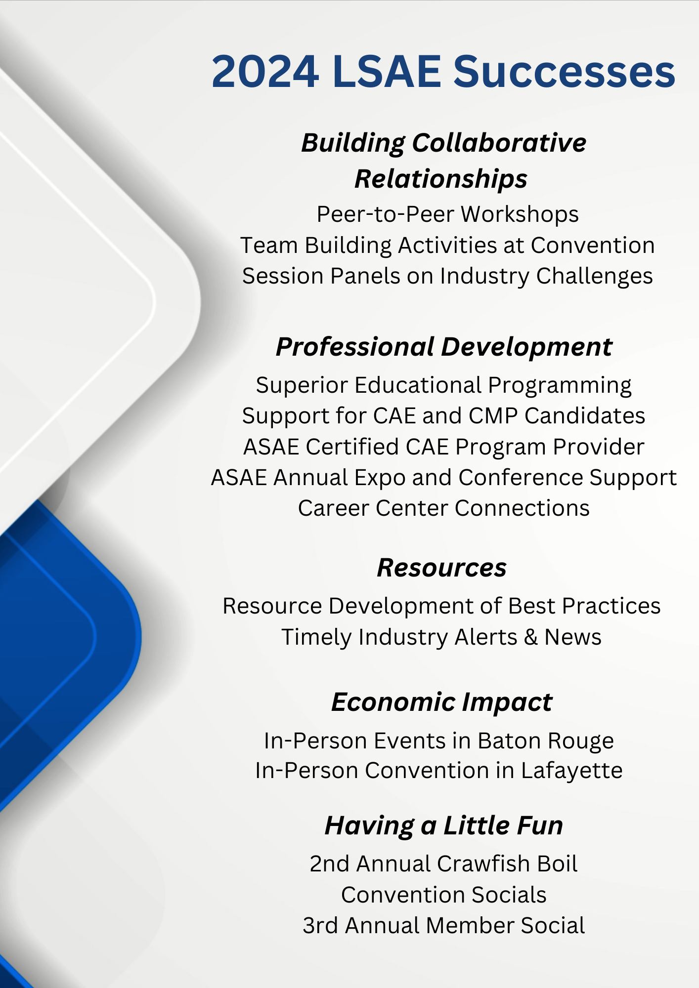 LSAE needs you in 2025 to continue our success! - Louisiana Society of ...