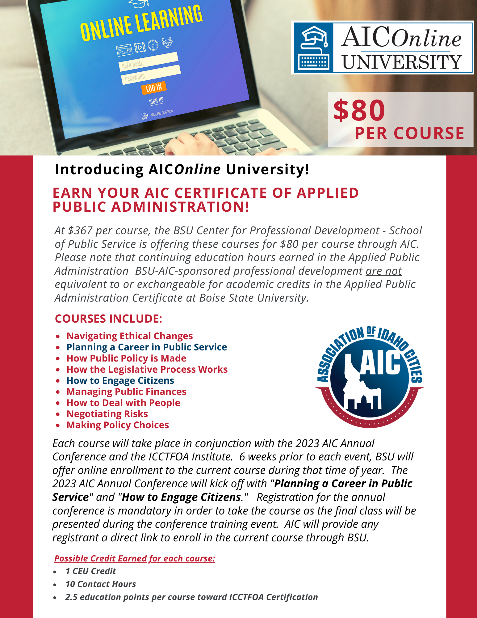 AIC Online University - Association of Idaho Cities