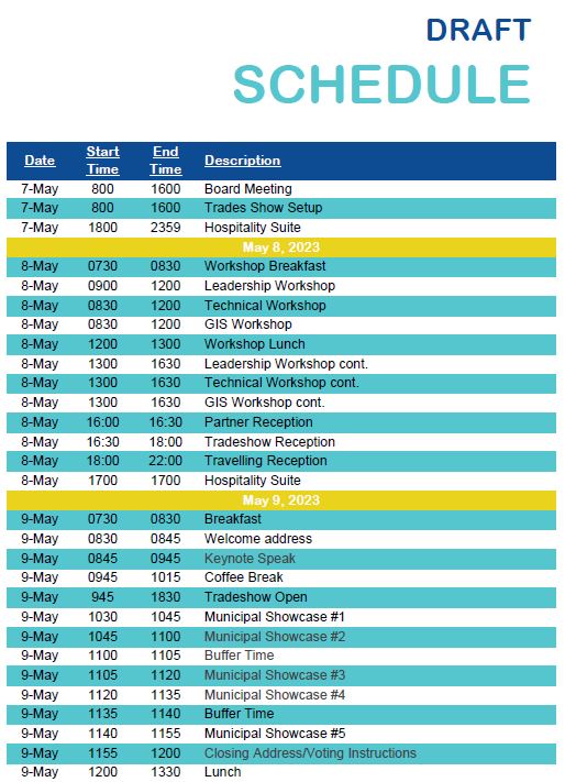 Prairies Conference Schedule - Municipal Information Systems Association