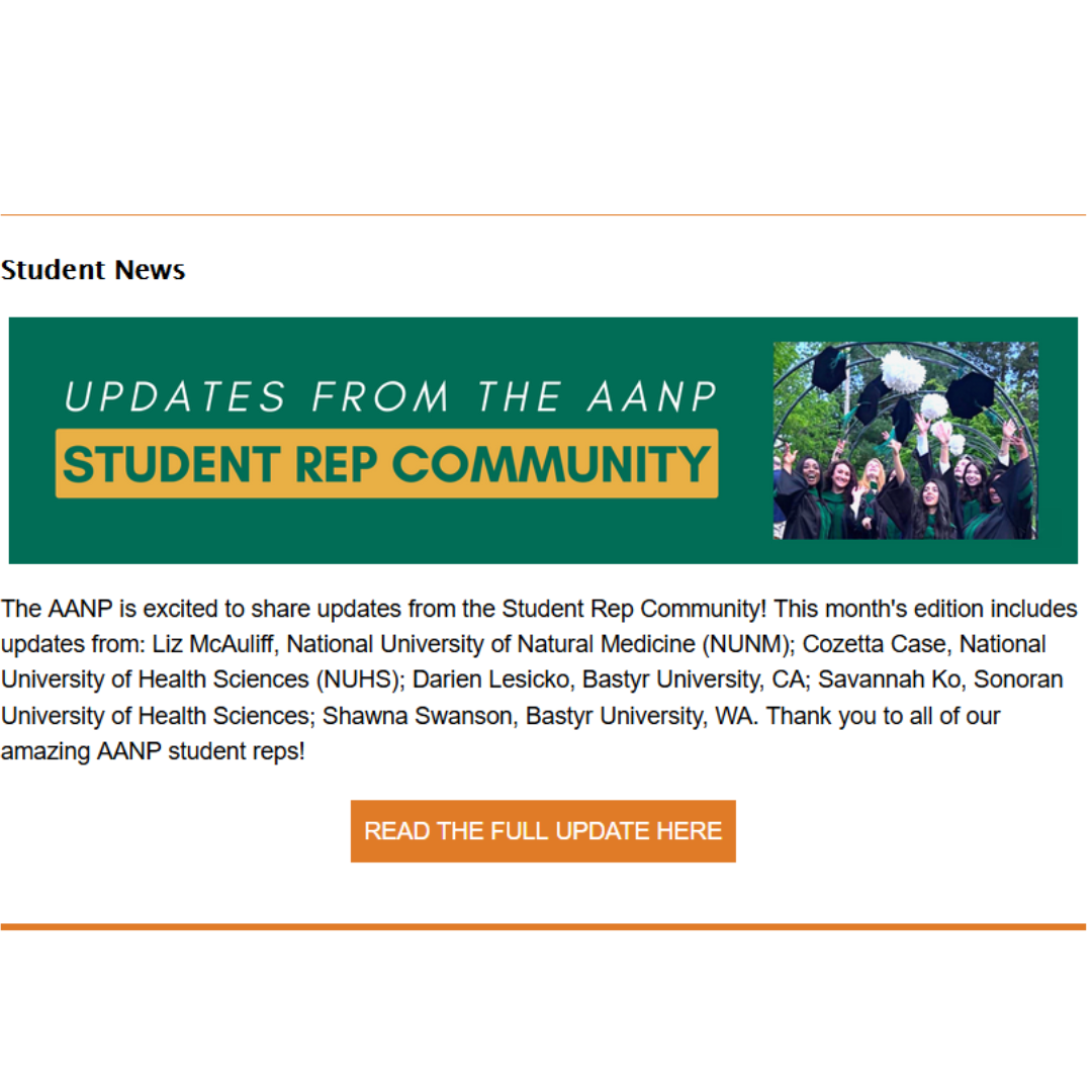 Student Representatives - American Association of Naturopathic Physicians