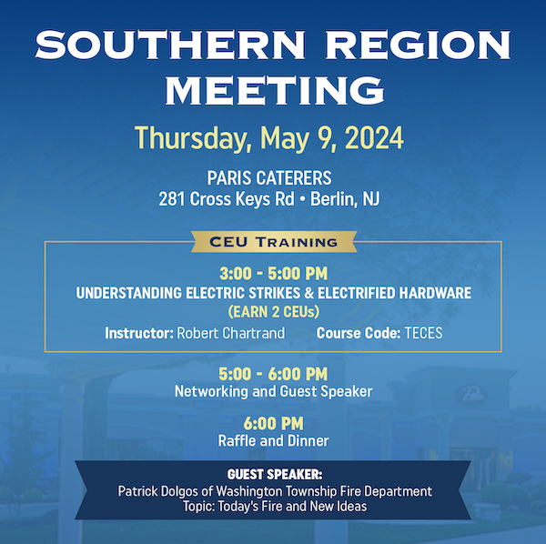 Southern Region Membership Meeting - New Jersey Electronic Life Safety ...