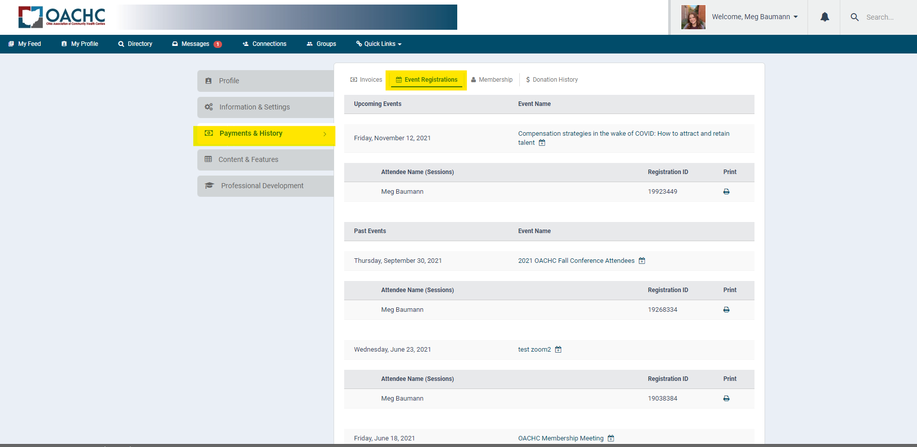 OACHC Portal: Accessing Events Registrations - Ohio Association of ...