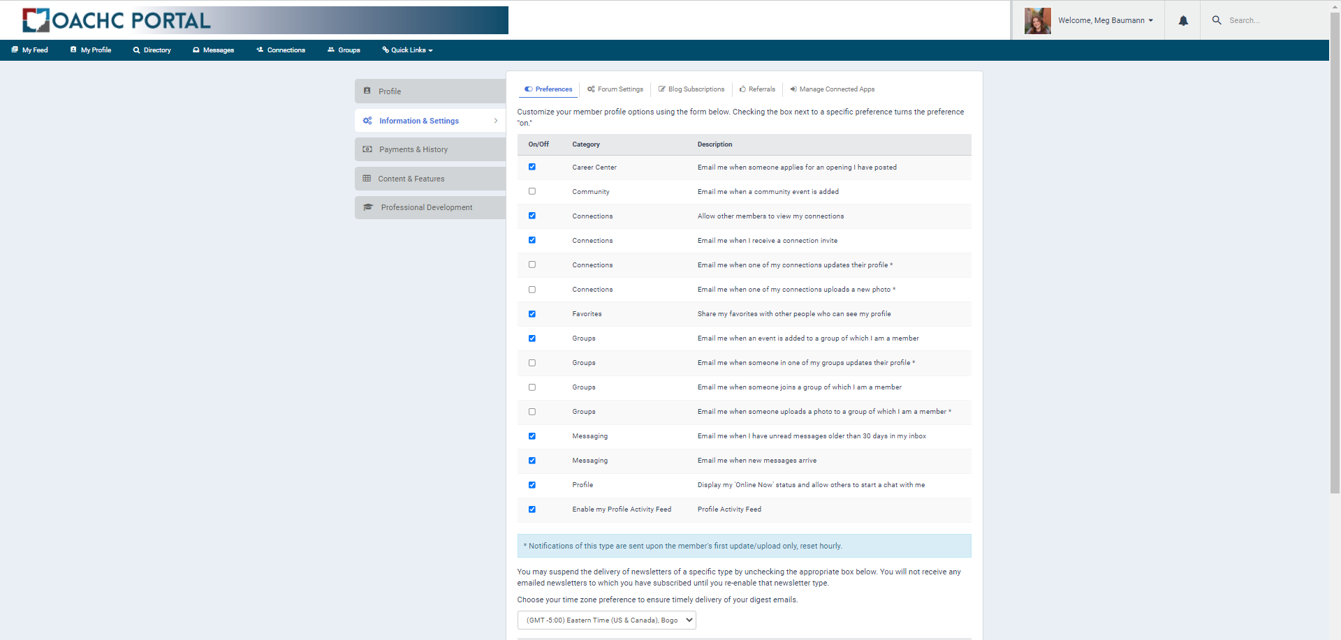 OACHC Portal: Adjusting Your Notifications - Ohio Association of ...
