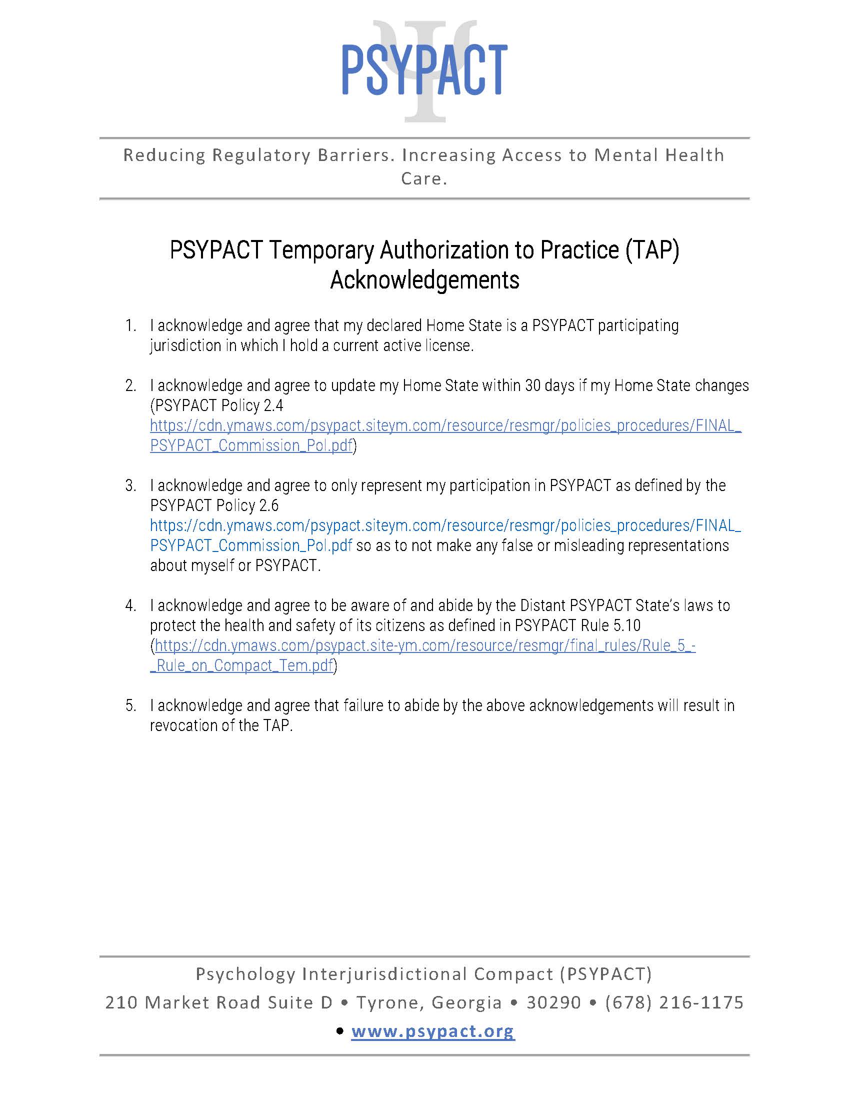 PSYPACT APIT Acknowledgements - Psychology Interjurisdictional Compact ...