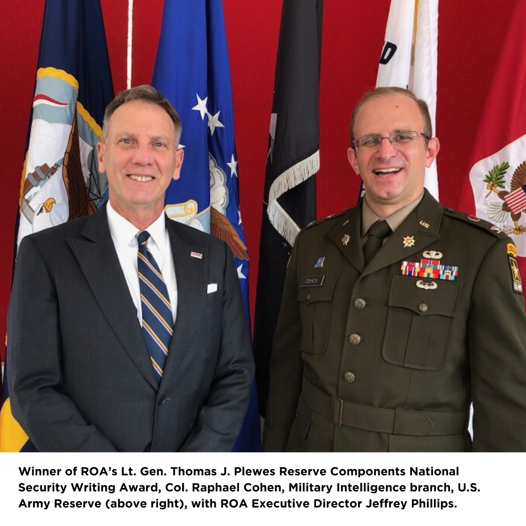 ROA Plewes National Security Writing Award goes to graduating Army War ...