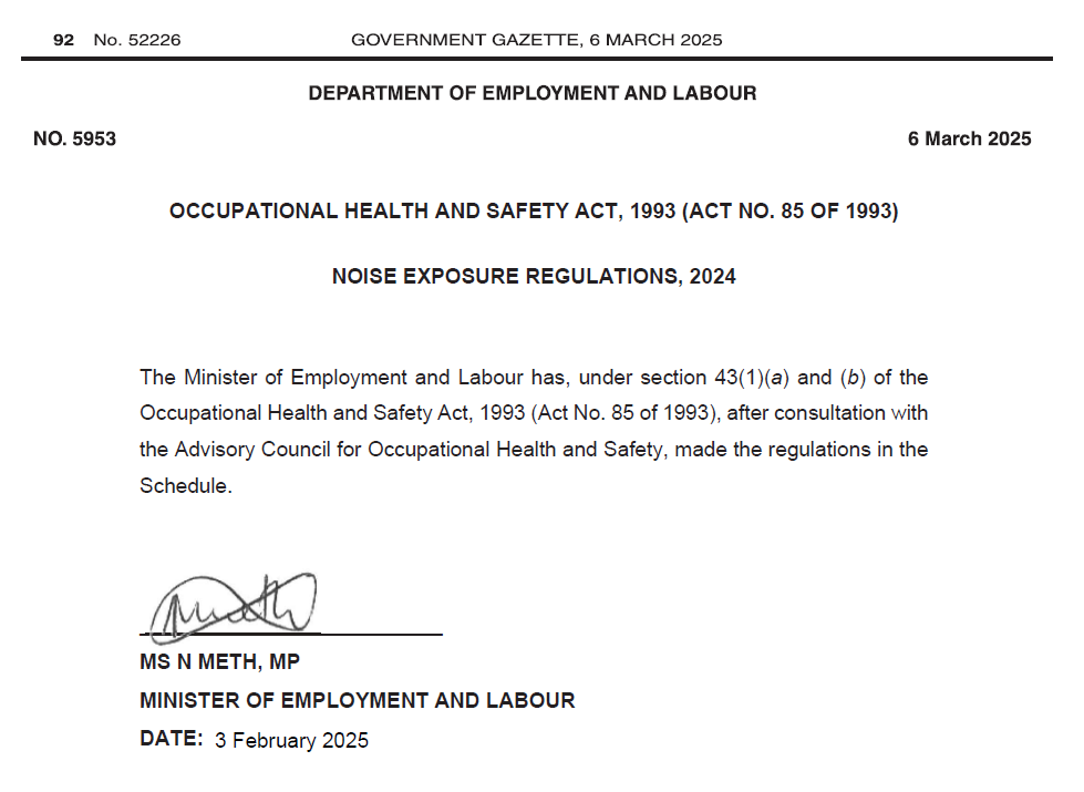 DEL | Noise Exposure Regulations and Code of Practice for Audiometry ...