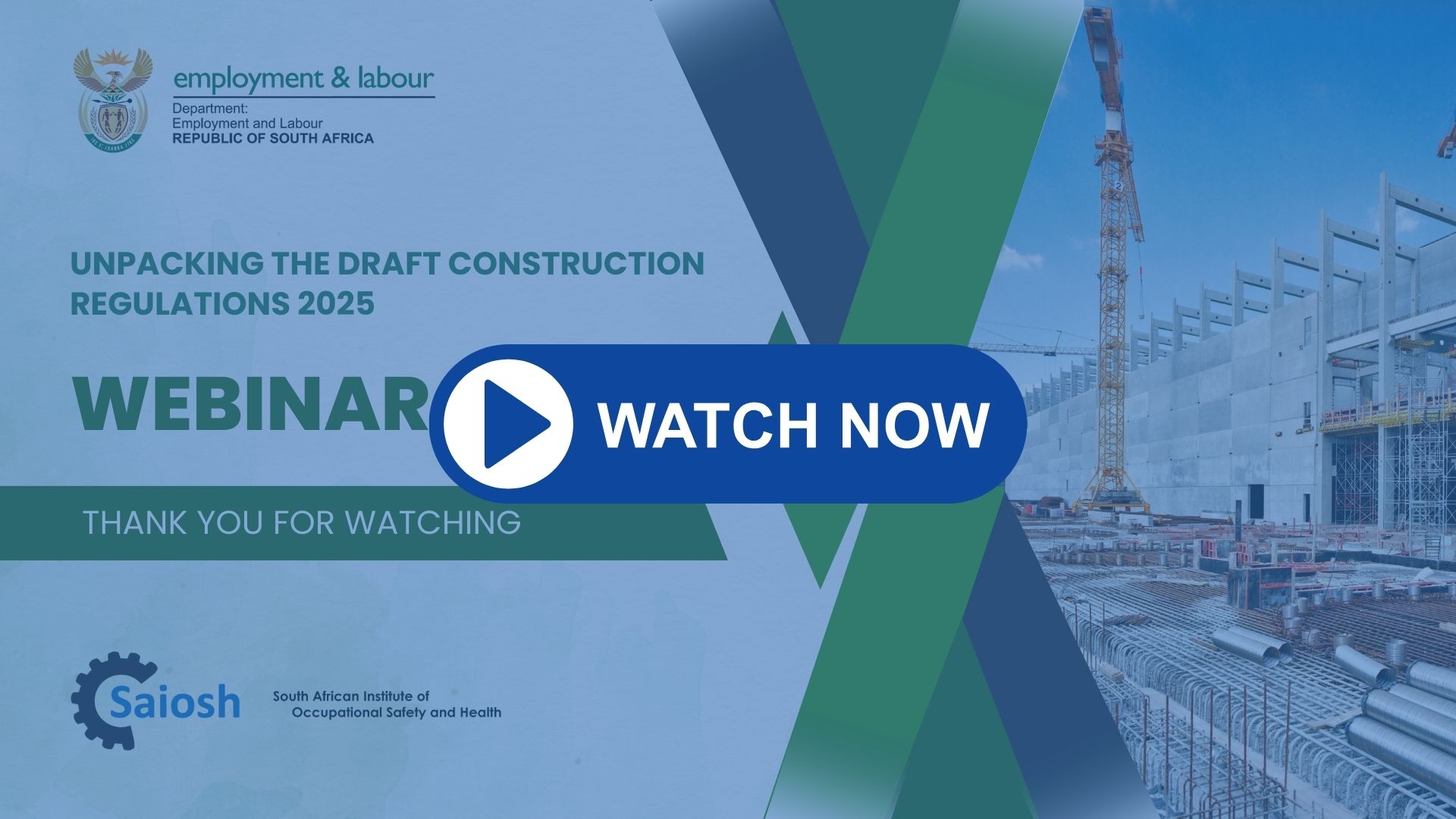 Recording and Presentation | Saiosh Webinar | Unpacking the Draft Construction Regulations 2025 ...