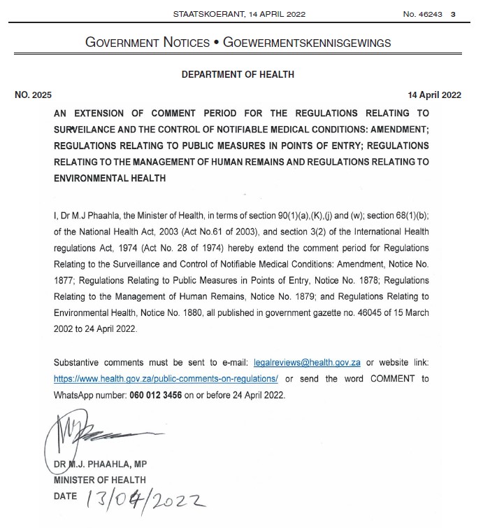 comments-extension-regulations-relating-to-surveillance-control-of