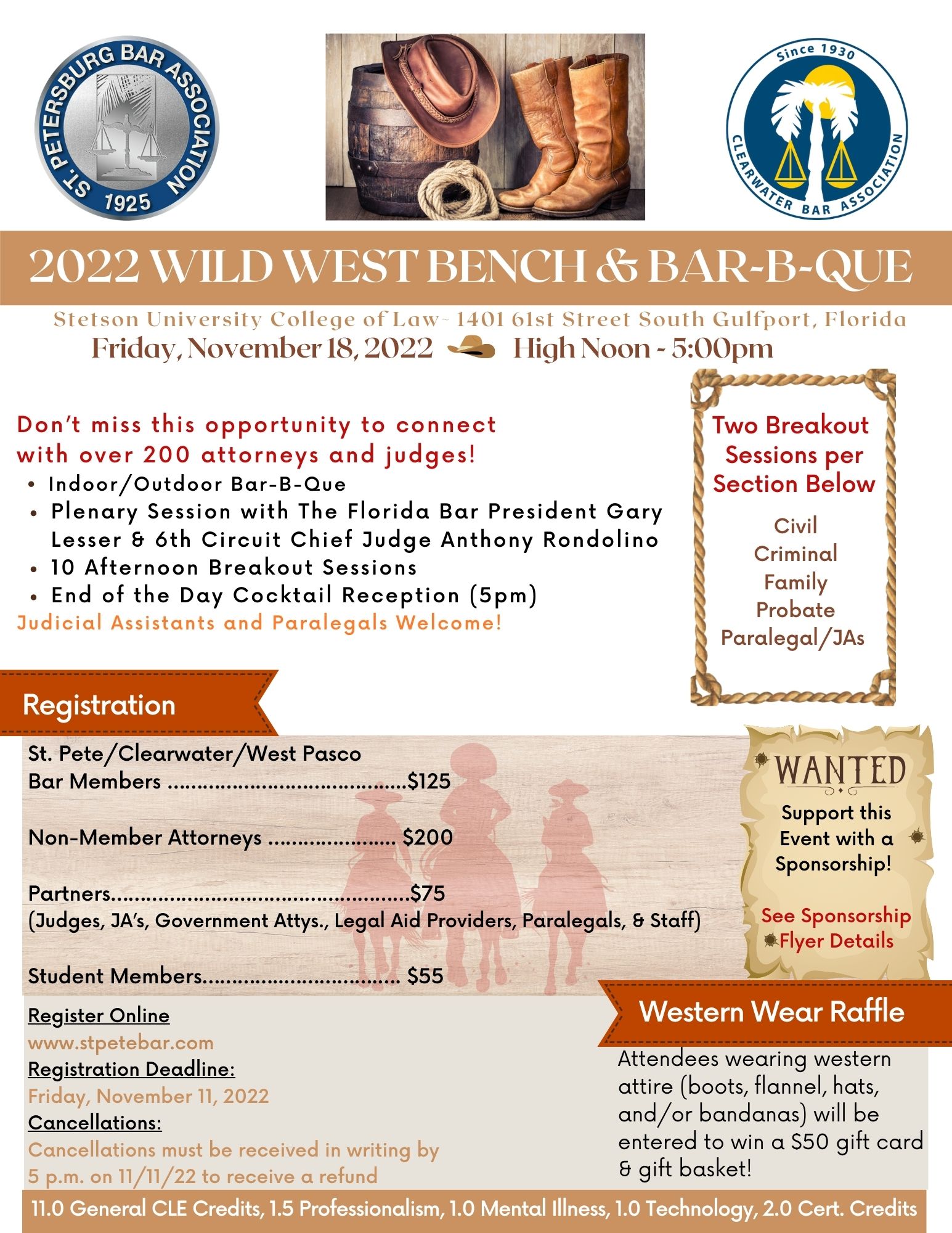 2022 Wild West Bench & Bar-B-Que - St. Petersburg Bar Association
